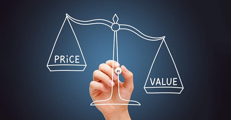 Value Price Scale Business Concept